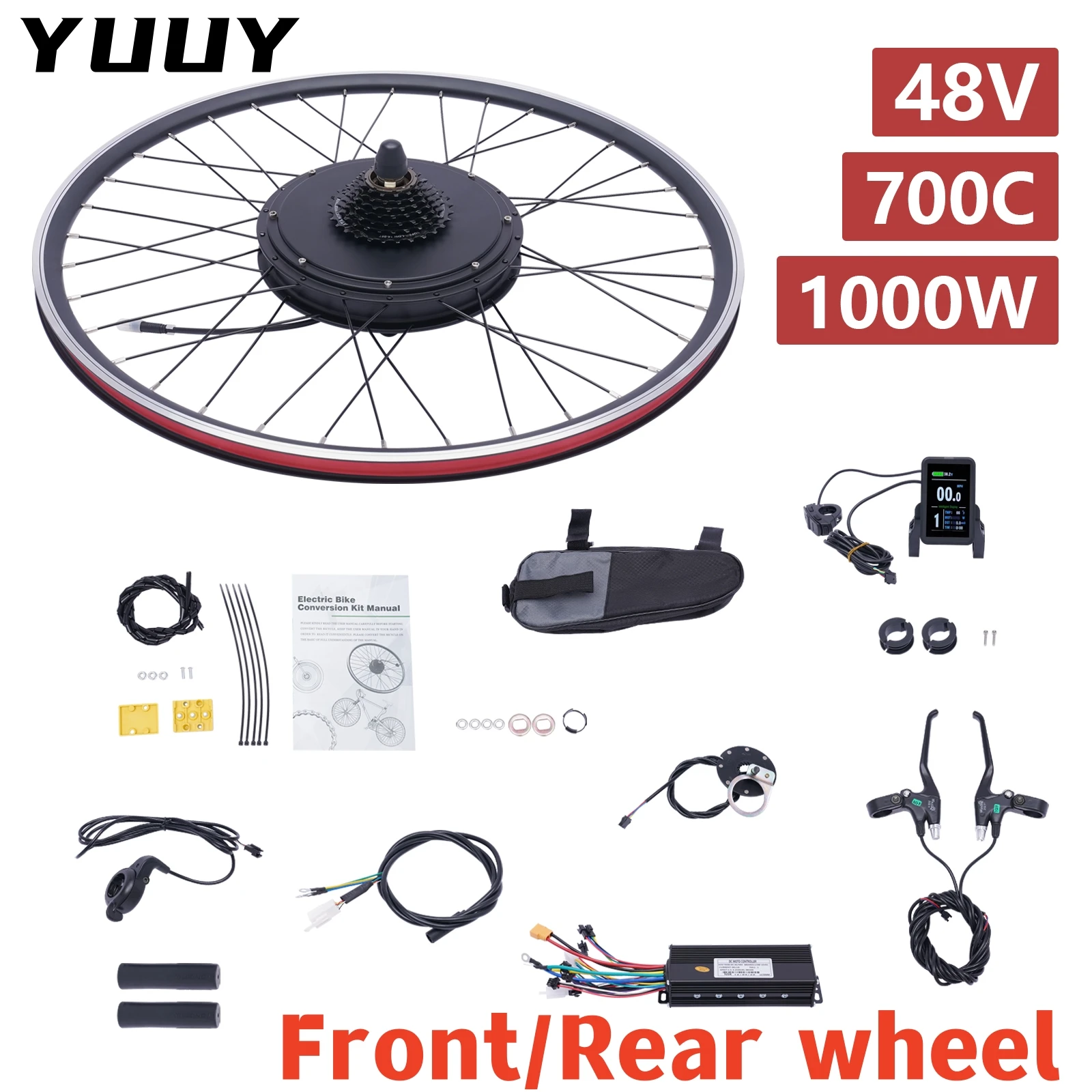 Electric-Bicycle-Hub-Conversion-Kit-Front-and-Rear-Wheel-Motor-Hub-48V ...