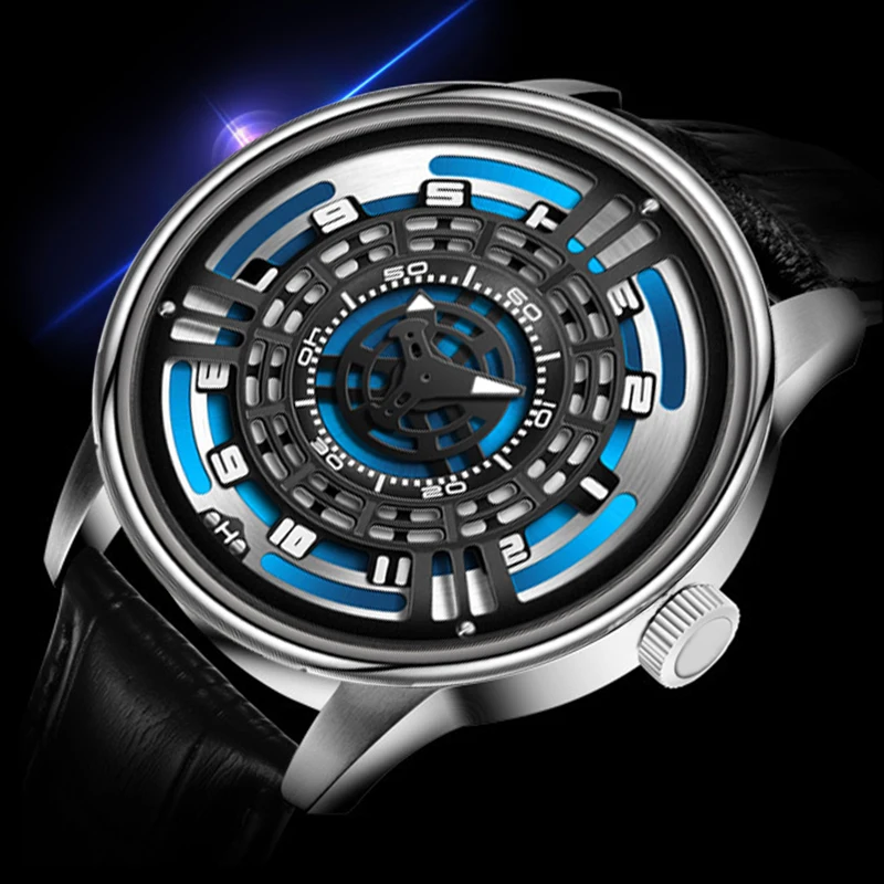 PINDU-Mechanical-Wristwatches-Blue-Hollow-Dial-Warp-Engine-Concept ...