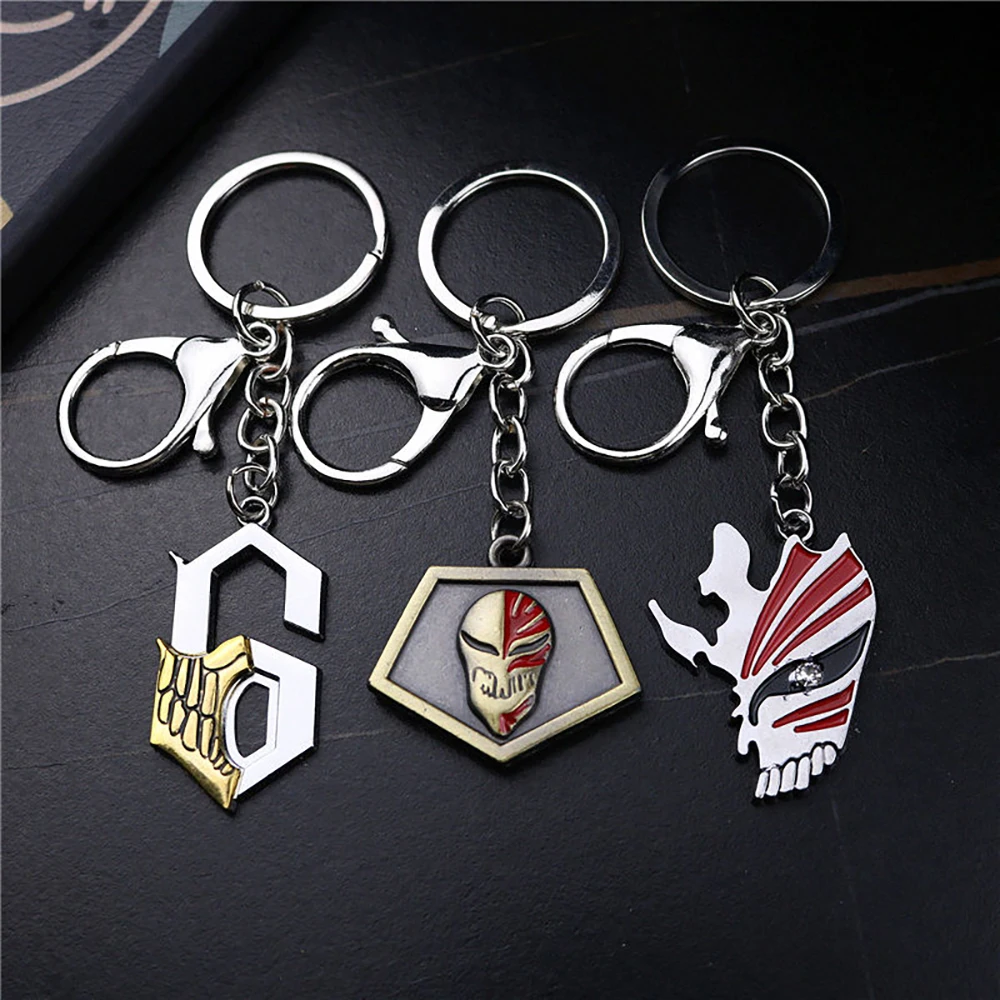 Bleach Kurosaki Ichigo Mask Keychains Anime Key Chain Metal Retro ...