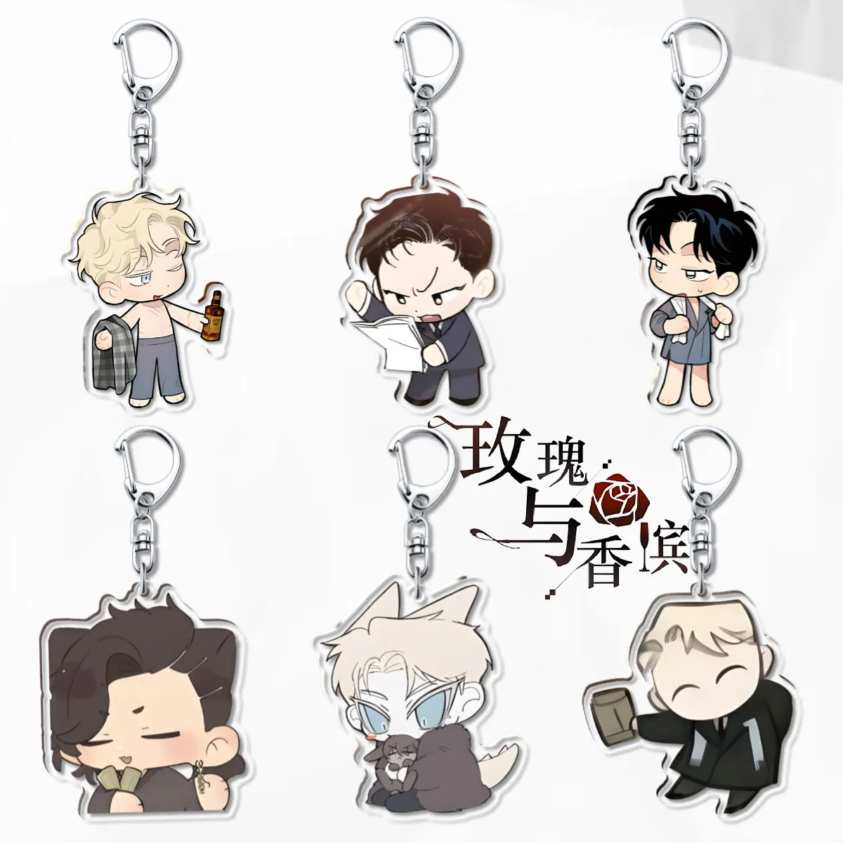 Korean-Cartoon-BL-Manga-Anime-Roses-and-Champagne-Figures-Acrylic-Key ...
