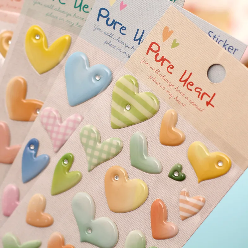 1-Sheets-Heart-Shape-Stickers-Colorful-High-Frequency-Rhinestone ...