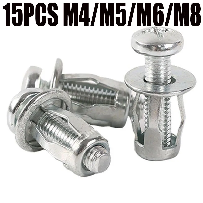 15pcs-M4-M5-M6-M8-Petal-Rivet-Lock-Nuts-with-Screw-Fixed-License-Plate ...
