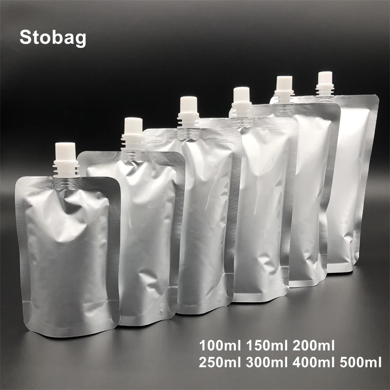 StoBag-50pcs-Aluminum-Foil-Liquid-Package-Nozzle-Bags-Light-proof-Juice ...