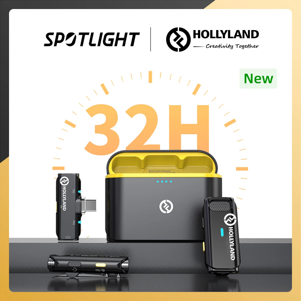 Hollyland Lark C1 duo Wireless Lavalier Microphone Mic 8h 650ft for ...