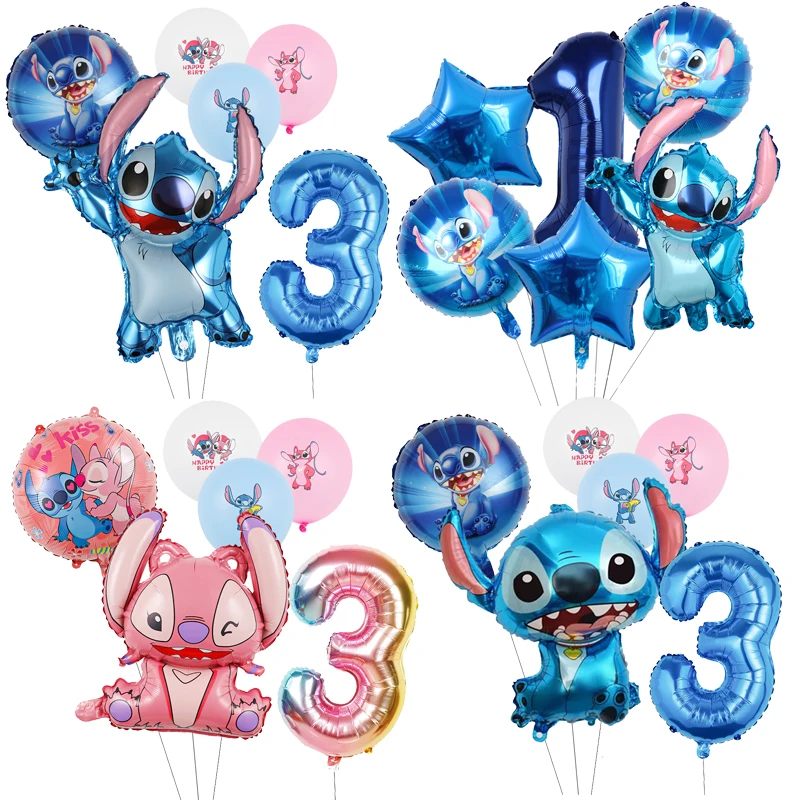 Disney-Stitch-Balloons-Birthday-Party-Decoration-Number-Balloon-Pink ...