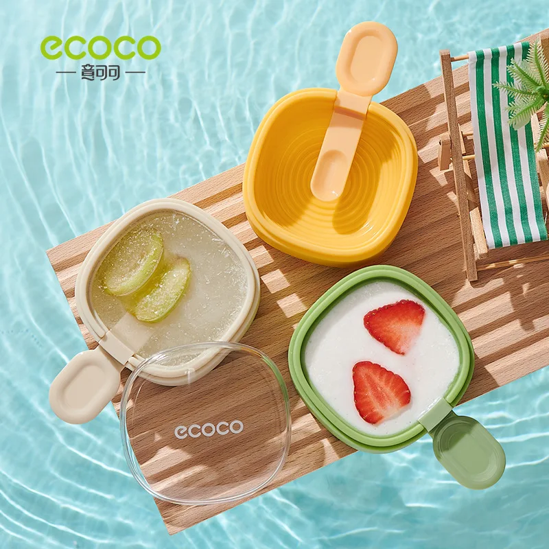 ECOCO Ice Cream Mold Popsicle Molds with Lid DIY Homemade Dessert ...