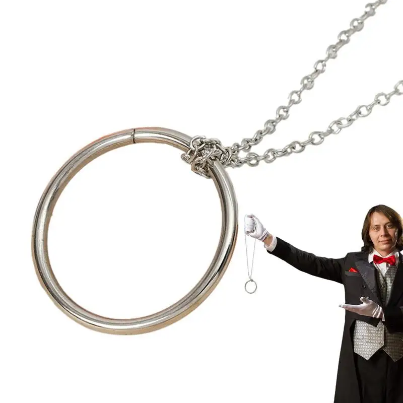 Magic-Toy-Metal-Rings-Chain-Cool-Magic-Tricks-Props-Metal-Knot-Ring-On ...