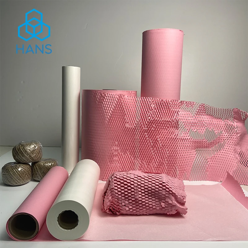 Pink Packaging Paper Honeycomb Cushioning Roll Perforated-Packing ...