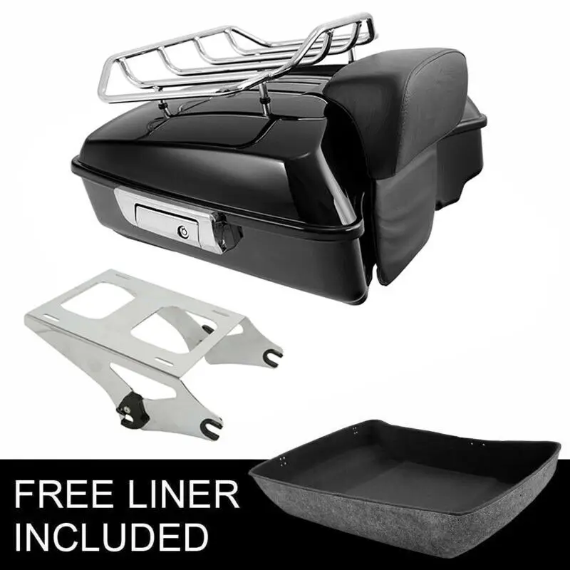Motorcycle Chopped Trunk Backrest Mount Rack For Harley Touring Tour ...