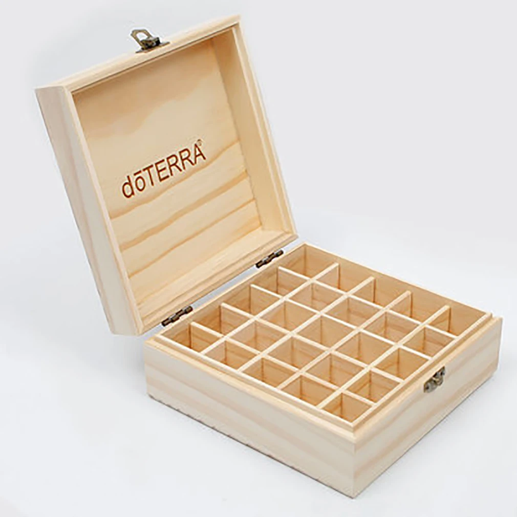 For doTERRA Wooden Storage Box 25 Slots Carry Organizer Essential Oil ...