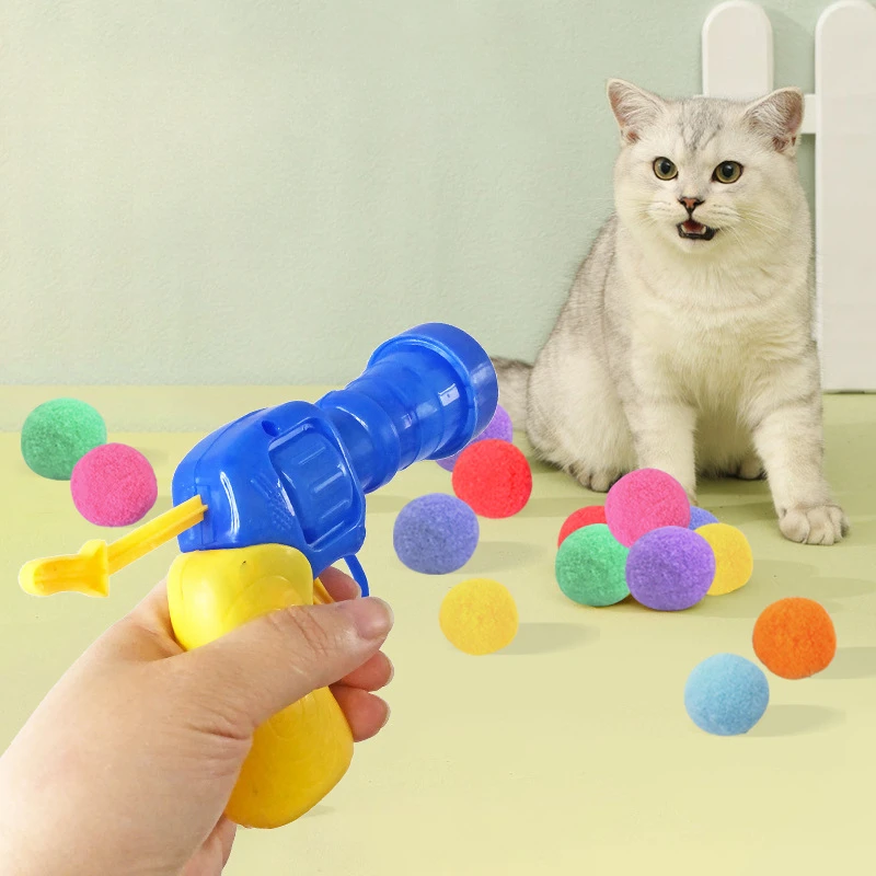 Cat-Toys-Interactive-Originality-Pompom-Toy-Firing-Gun-Pompon-Cap-Gun ...