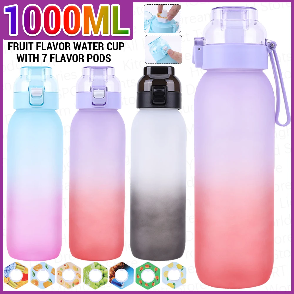 Botella-de-agua-aromatizada-de-1000ML-con-7-c-psulas-de-sabor-botella ...