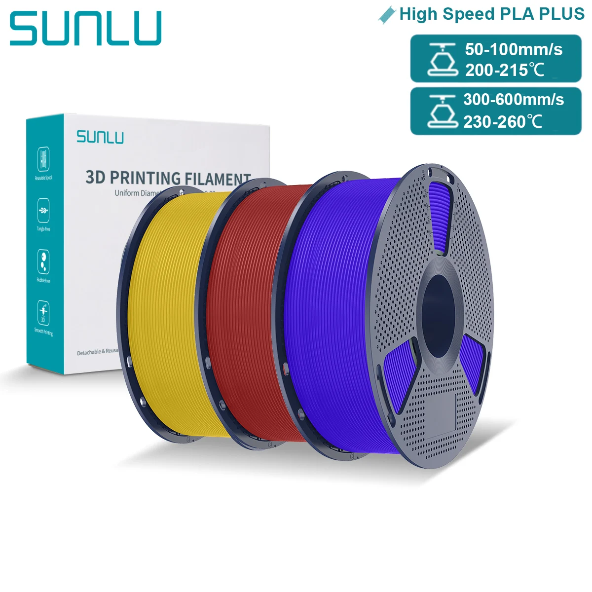 SUNLU High Speed PLA Plus 3D Filament 1.75mm High Toughness PLA+ ...