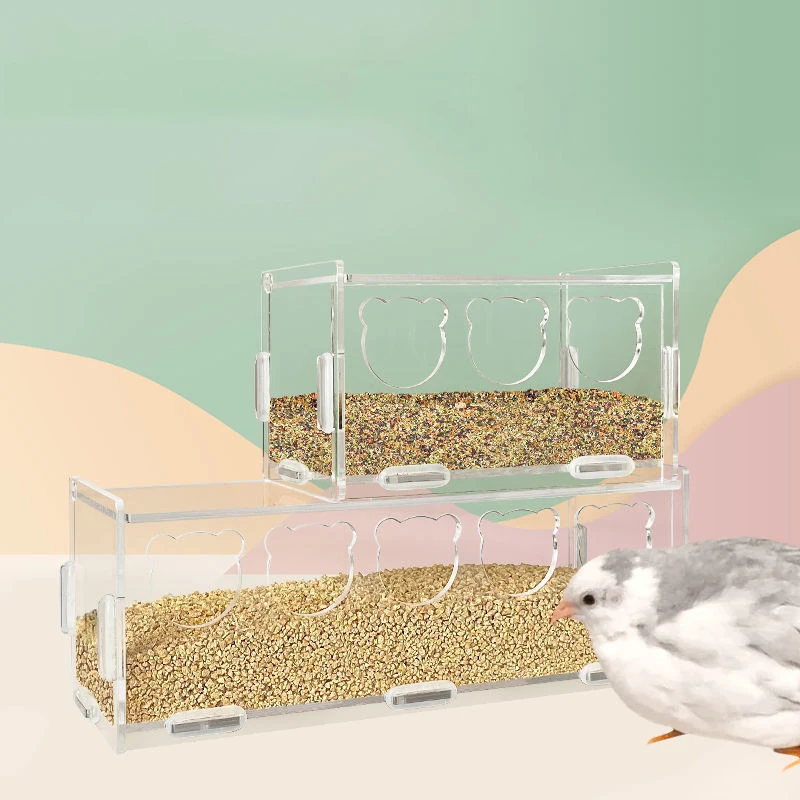 S/l Rutin Chicken Acrylic Feeder Transparent Splash-proof Food Basin ...
