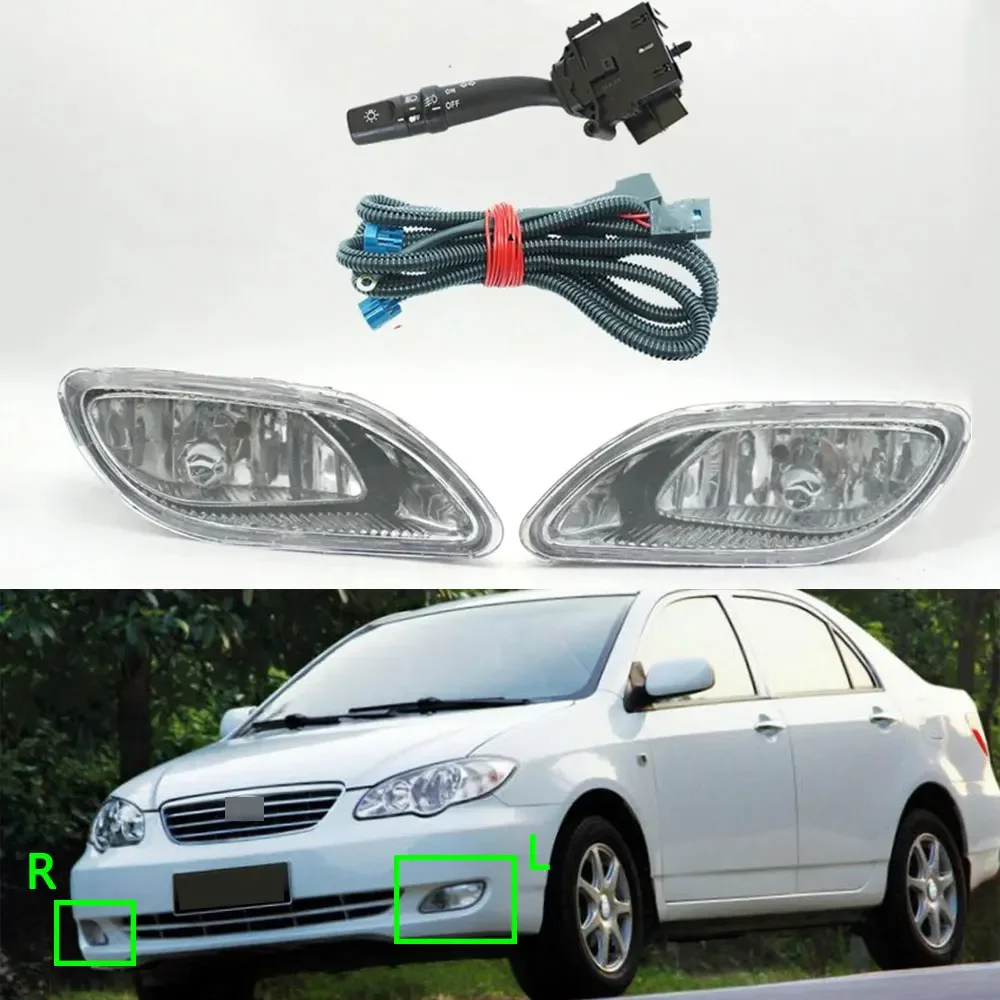 One Set Front Bumper Fog Light With Headlight Switch Connect Wire For ...