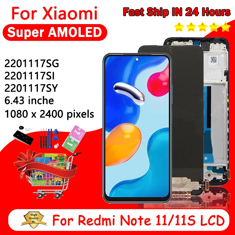 AMOLED LCD For Redmi Note 11 LCD For Xiaomi Redmi Note 11 Display ...