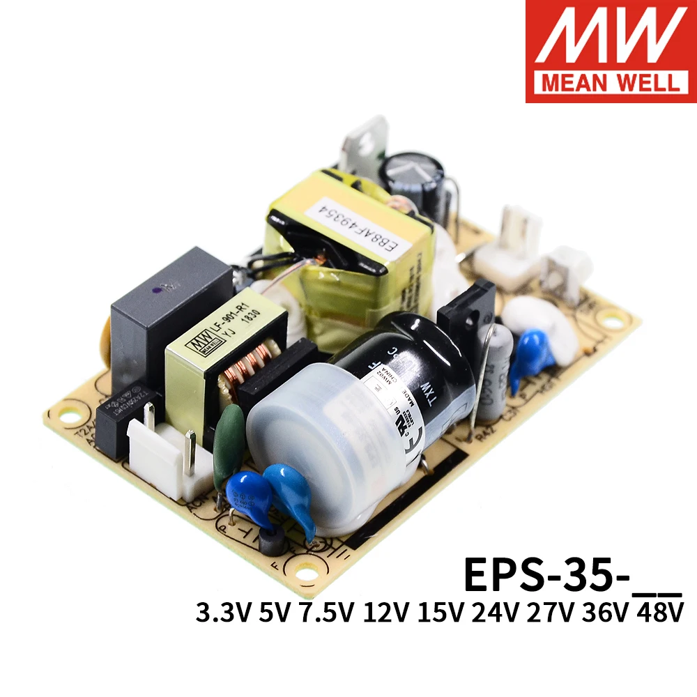 Mean Well EPS-35 PSU AC TO DC Open Frame Single Output Switching Power Supply 35W 5V 7.5V 12V ...