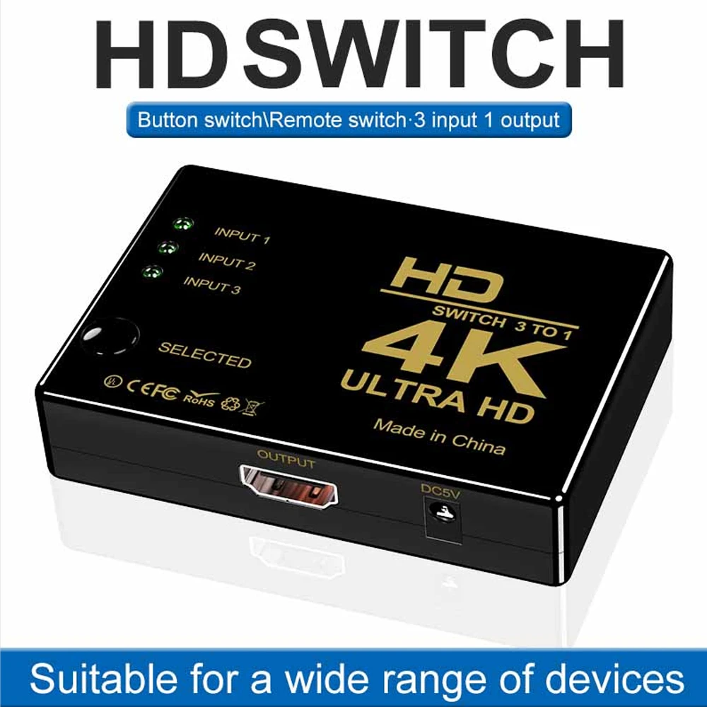 4K-2K-3x1-HDMI-compatible-Cable-Splitter-HD-1080P-Video-Switcher ...