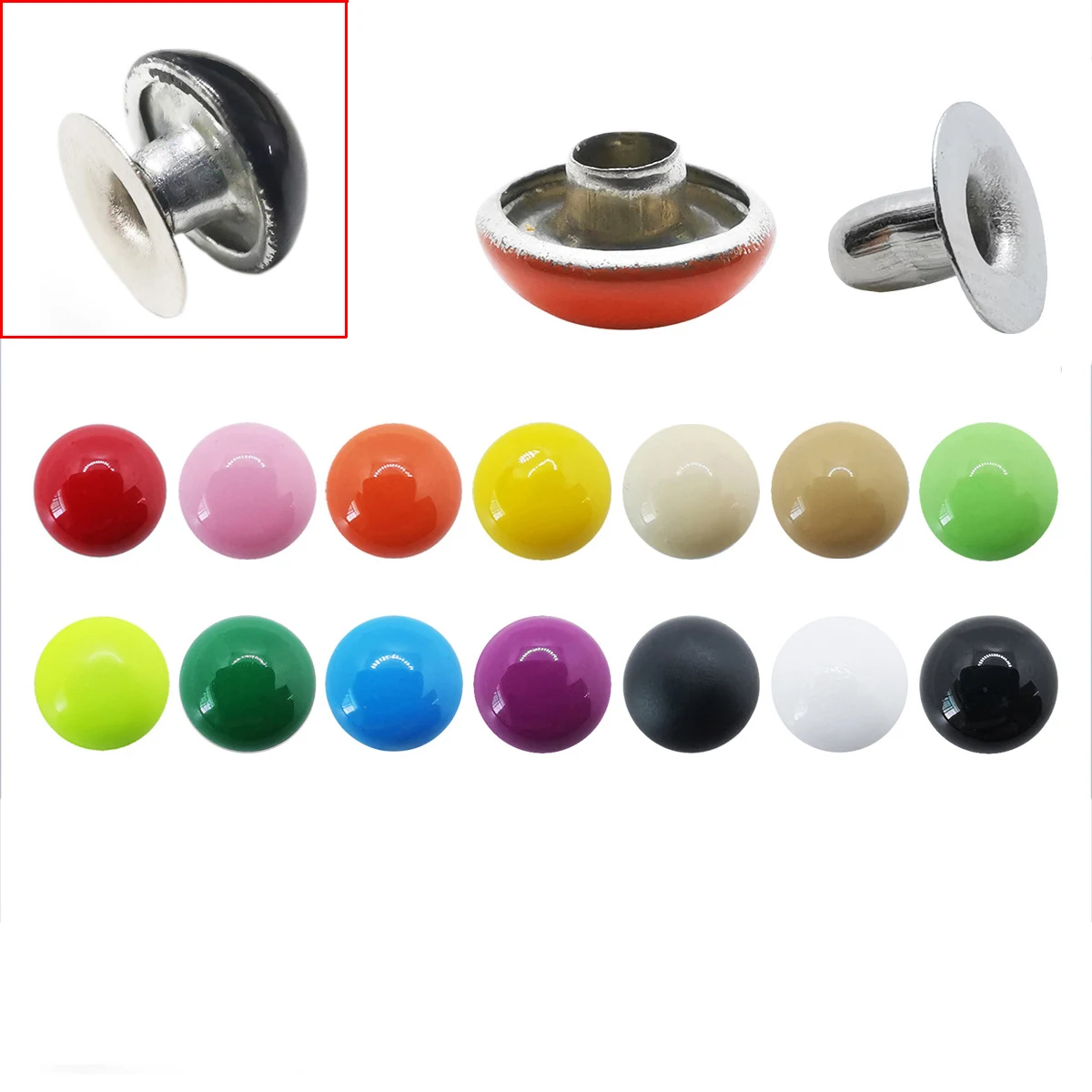 100sets-Copper-Dome-Cap-Rivets-14-Colors-Metal-Studs-Round-Rivet-for ...
