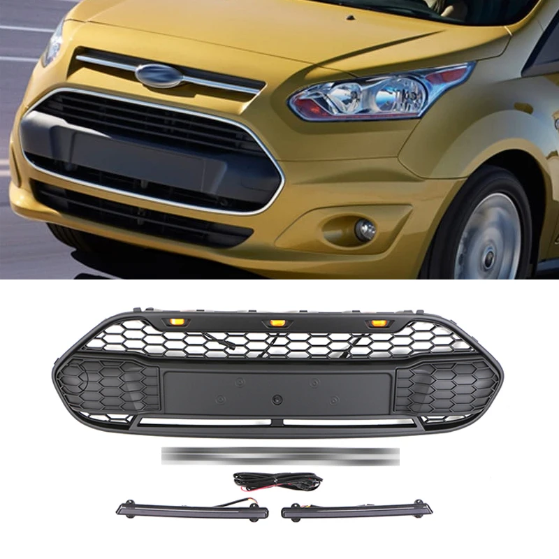 Fit-for-2014-2018-Ford-Transit-Connect-grille-with-LED-lights-modified ...