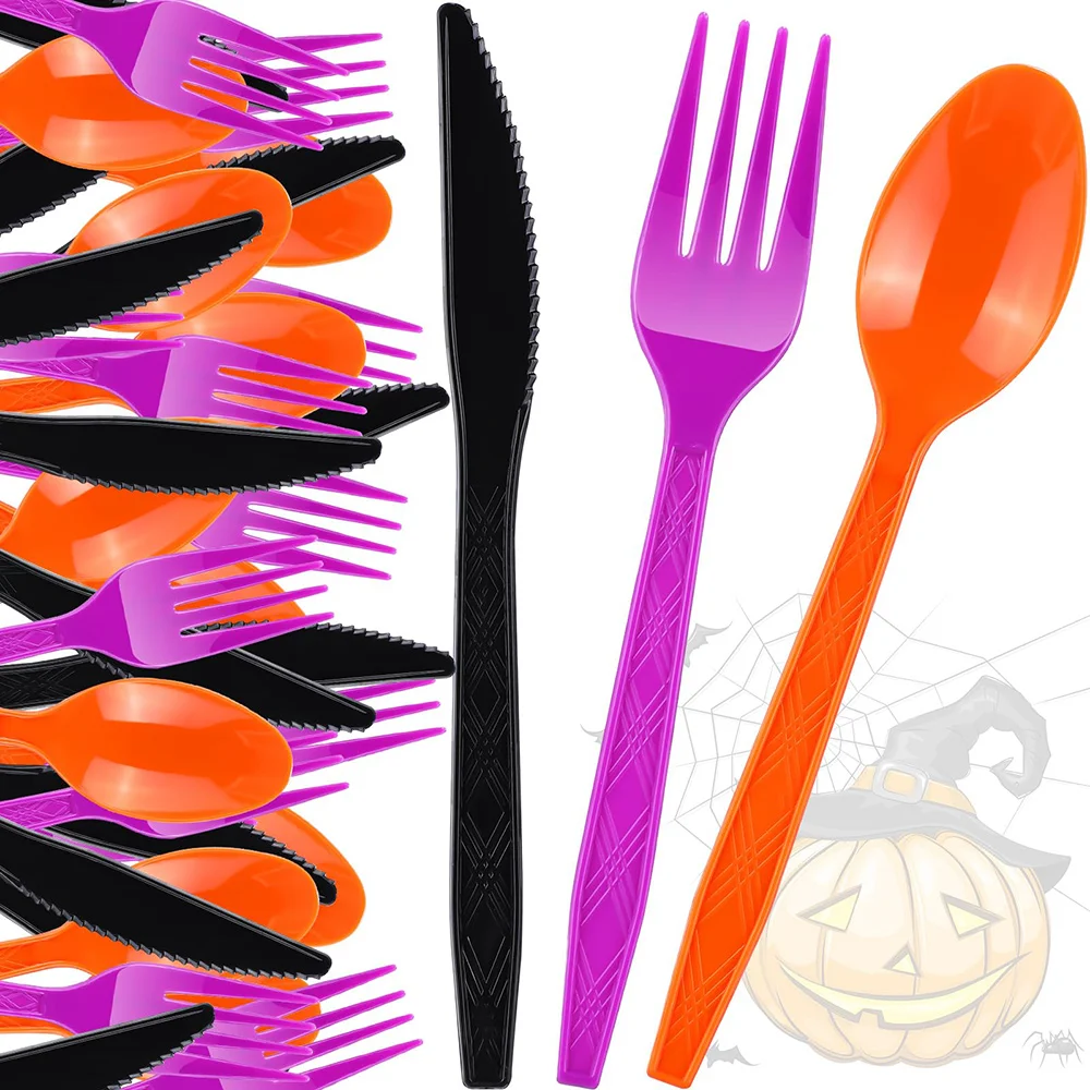 30pc-Halloween-Party-Disposable-Tableware-Forks-Spoons-Knives-Utensils ...