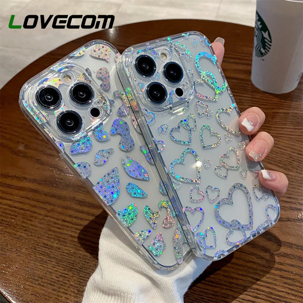 Holographic Laser Clear Phone Case For iPhone 14 Pro Max 11 12 13 Pro ...