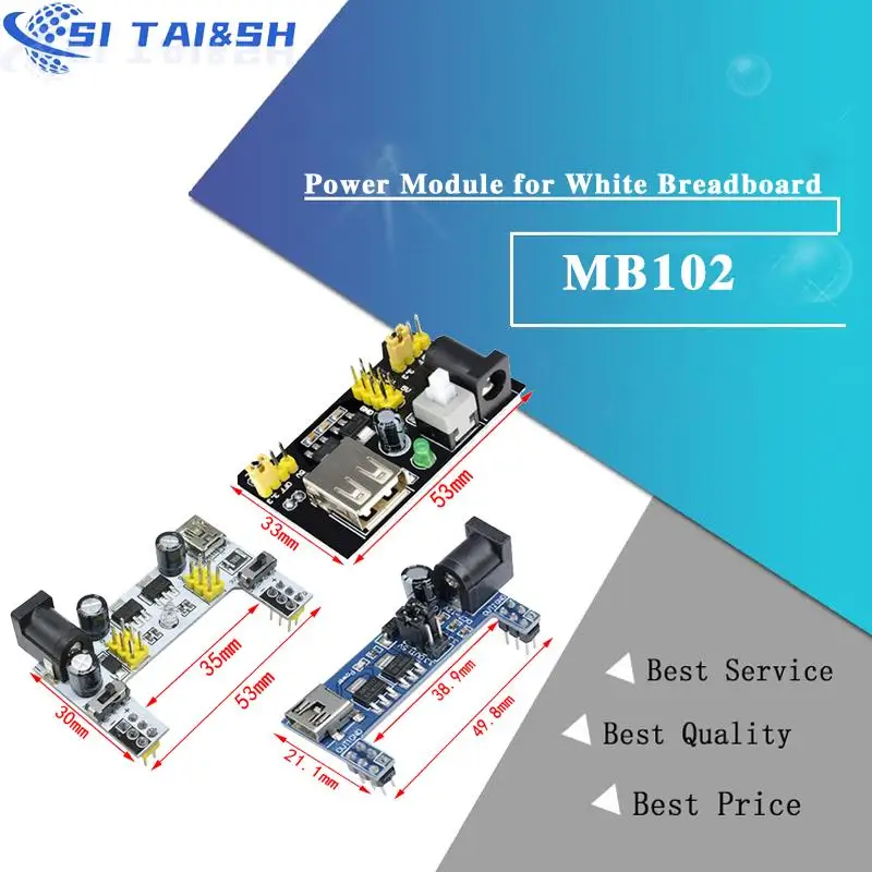 Mb102 Breadboard Power Supply Module /mb102 White Breadboard Dedicated ...