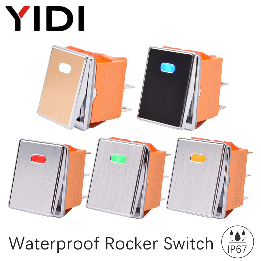 Waterproof Metal Panel Rocker Switch Heavy Duty 16A 250VAC Latching T85 ...