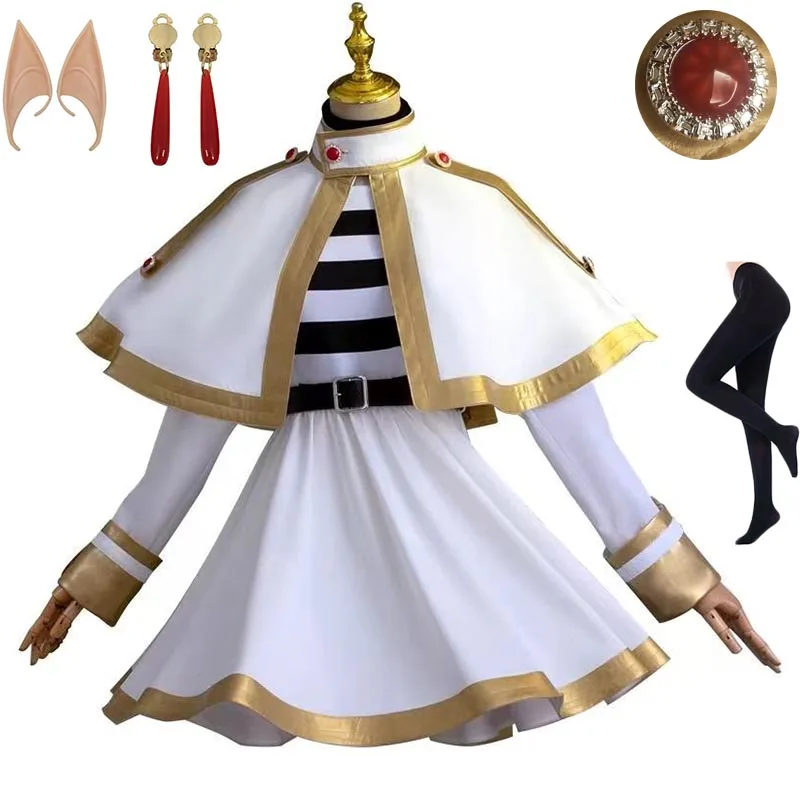 Frieren-Cosplay-Costume-Frieren-Dress-with-Ears-Earrings-Stockings-for ...