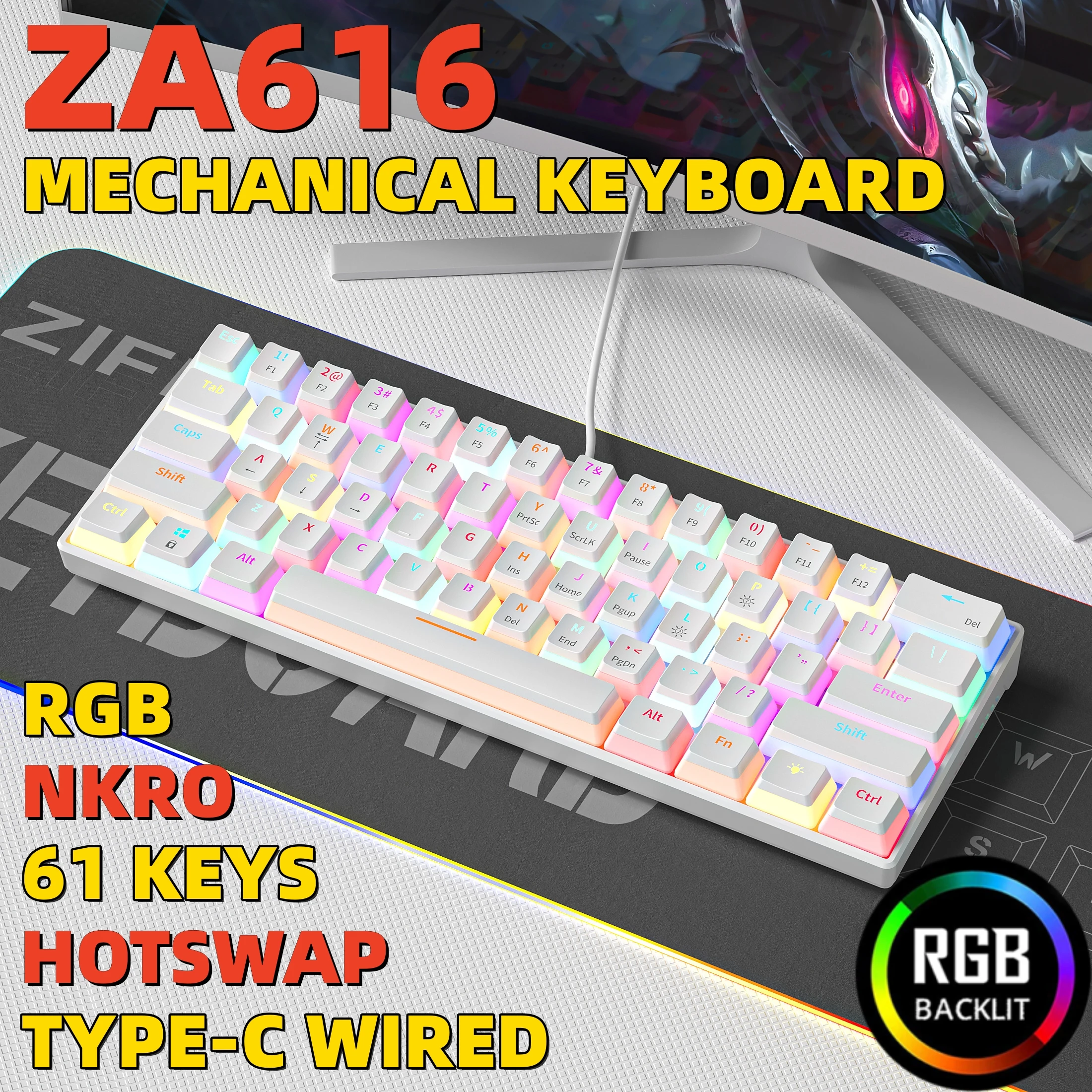 HAVIT HV-KB432L RGB Mechanical Keyboard Unboxing Full, 54% OFF