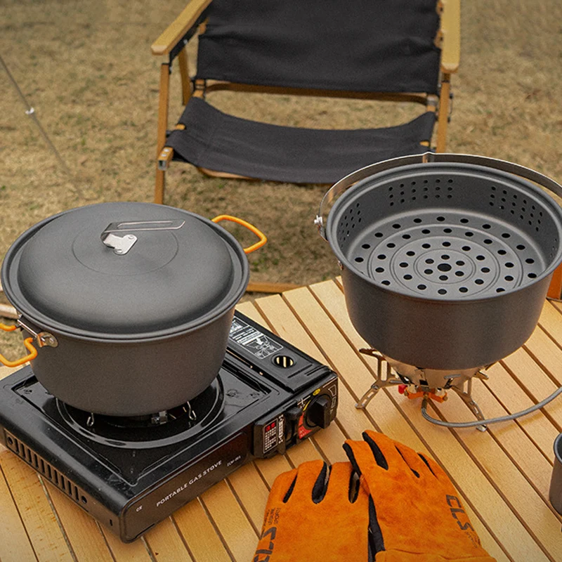 Outdoor Steamer Pot, Large Capacity Picnic Soup Pot, Portable Camping ...