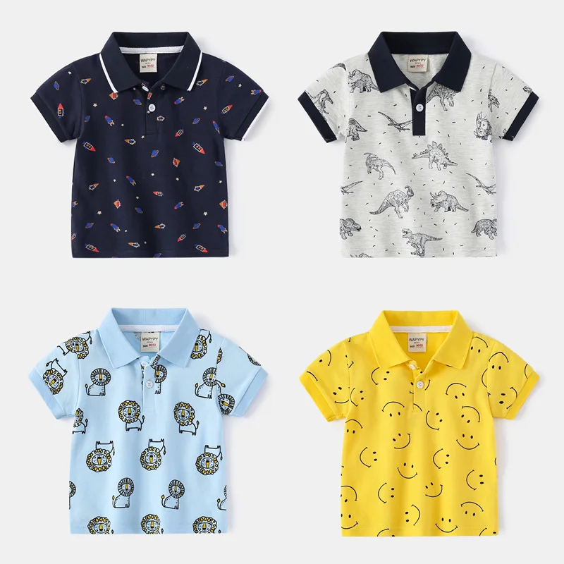 Boys-Summer-Polo-T-Shirts-Animal-Cartoon-Printed-Polos-Tops-Kids-T ...