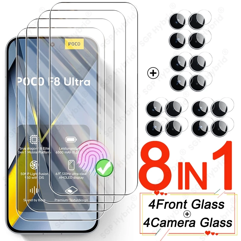 8In1 Protective Glass For Xiaomi Poco F8 Ultra 5G Case Screen ...