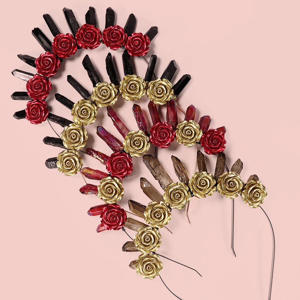 Natural-White-Crystal-Tiara-Flower-Party-Sun-Goddess-Crown-Headband-for ...