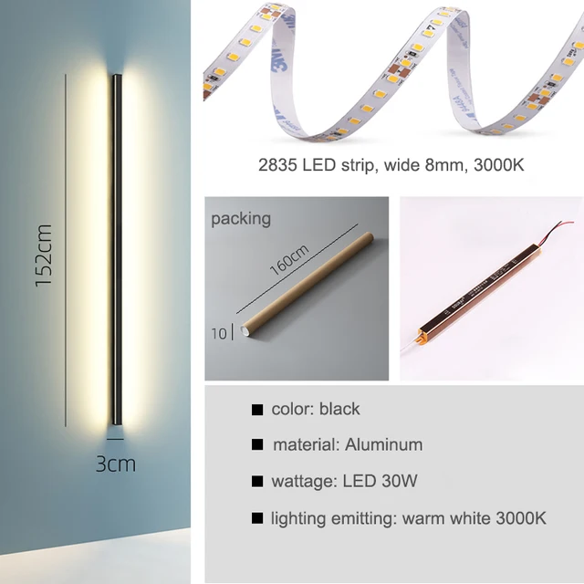 Slim Long Strip LED Wall Light - Lighting4Home