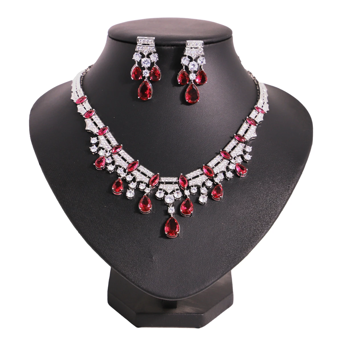 New-Korean-Heavy-industry-design-ruby-necklace-bride-banquet-wedding ...