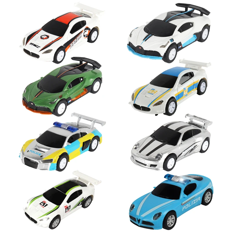 Slot-Car-1-64-1-64-Scale-Set-Electric-Racing-Track-Rally-Police-Cars ...