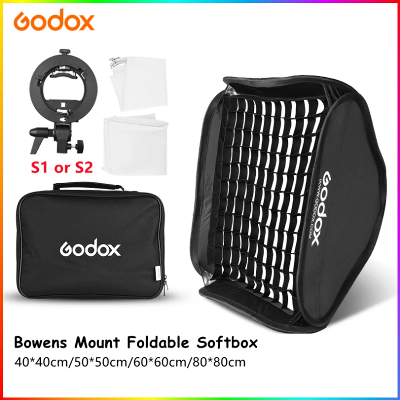 Godox 40cm/50cm/60cm/80cm flash dobrável softbox difusor para fotografia estúdio lâmpada ...