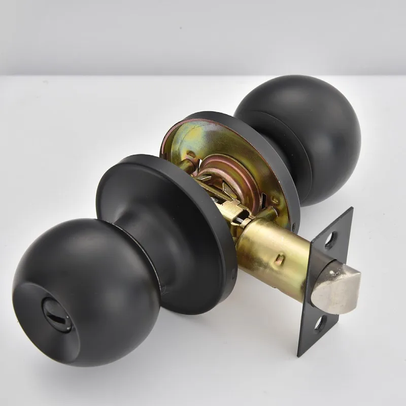 Black-Tubular-Lever-Ball-Lock-Old-fashioned-Door-Three-pole-Round-Lock ...