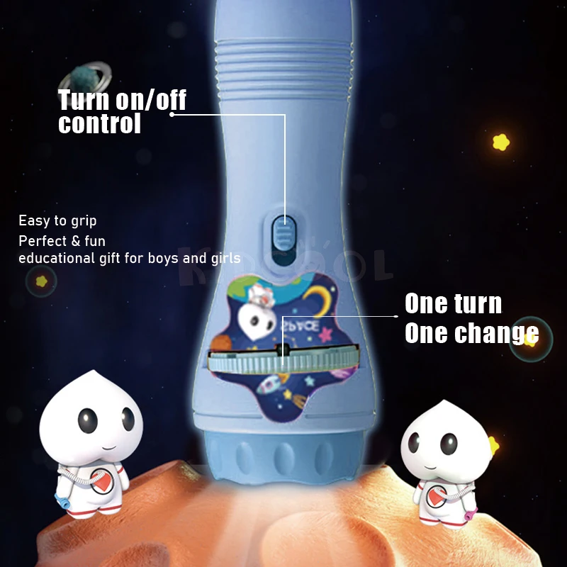 Cartoon Flashlight Turned On And Off