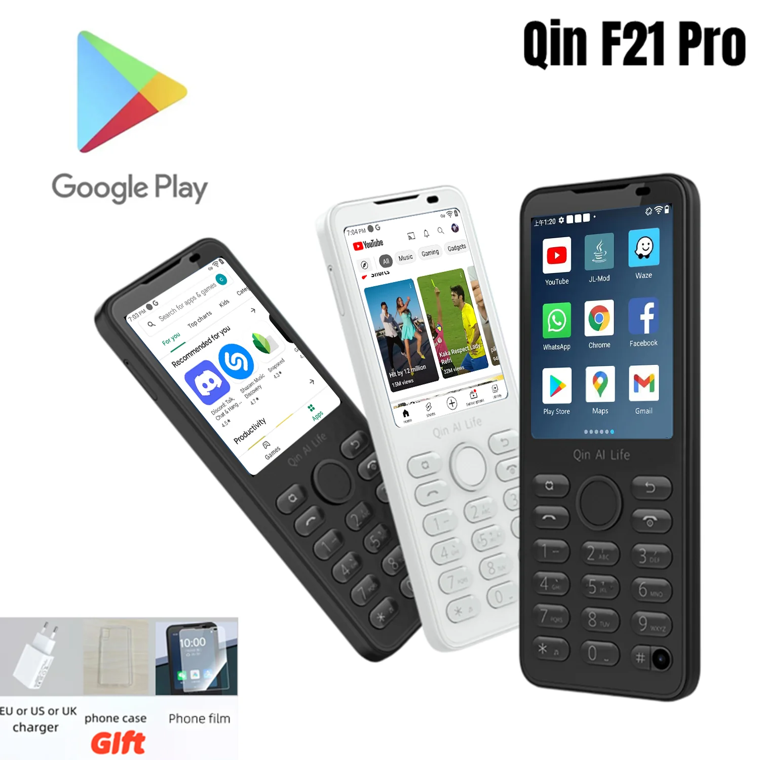 Google Tersedia Versi Global Duoqin F21 Pro Android 11 Layar Sentuh Pintar Mini Ponsel 4G Gratis ...