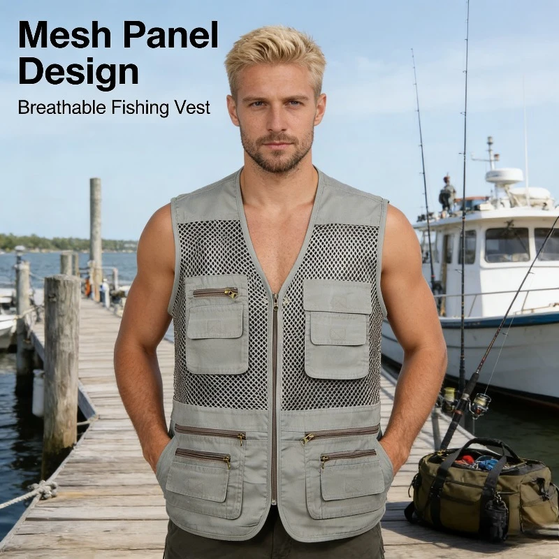 Summer 2026 New Multi-Pocket Quick-Dry Vest for Middle-Aged and Elderly ...