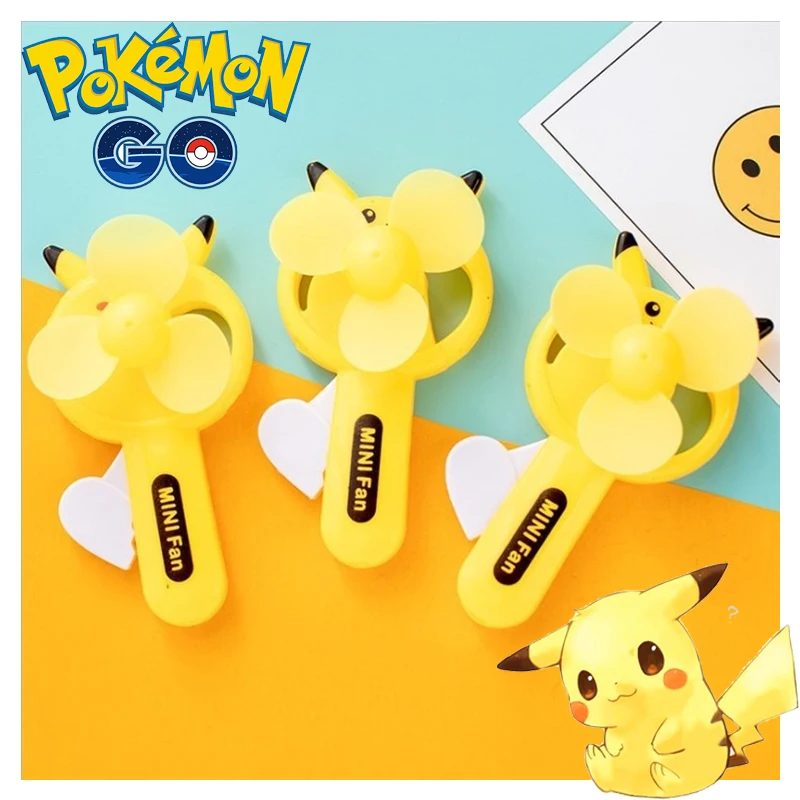 Pokemon Pikachu Mini Handheld Fans Outdoor Mini Cartoon Kawaii Anime ...