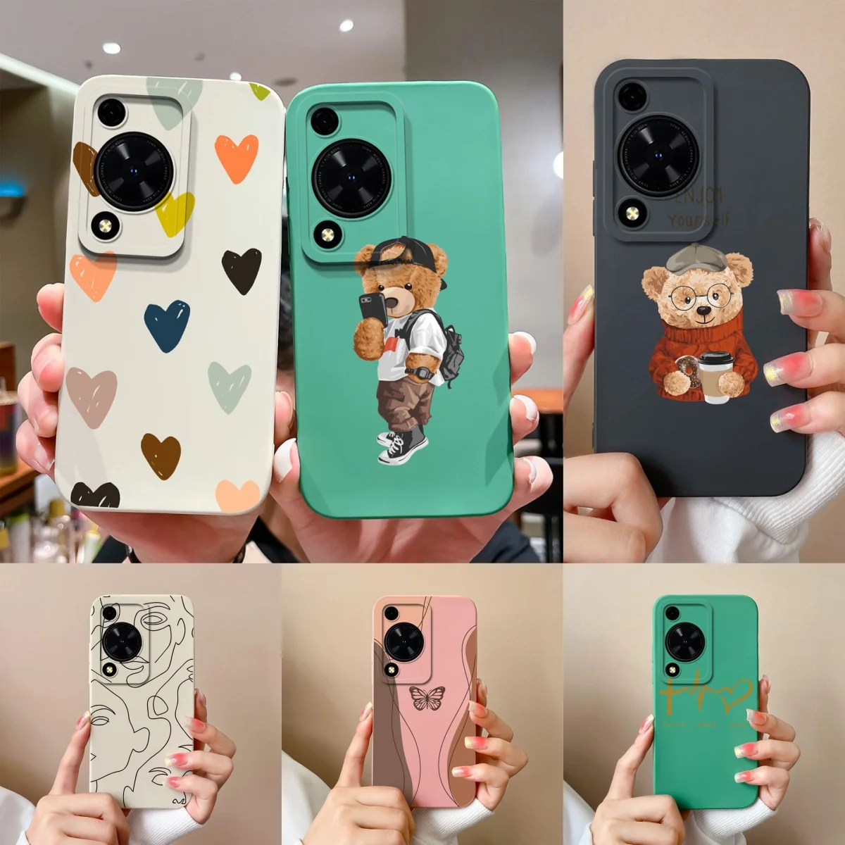 Cases For Huawei Nova Y72 4G Nova 12i Colorful Love Heart Liquid ...