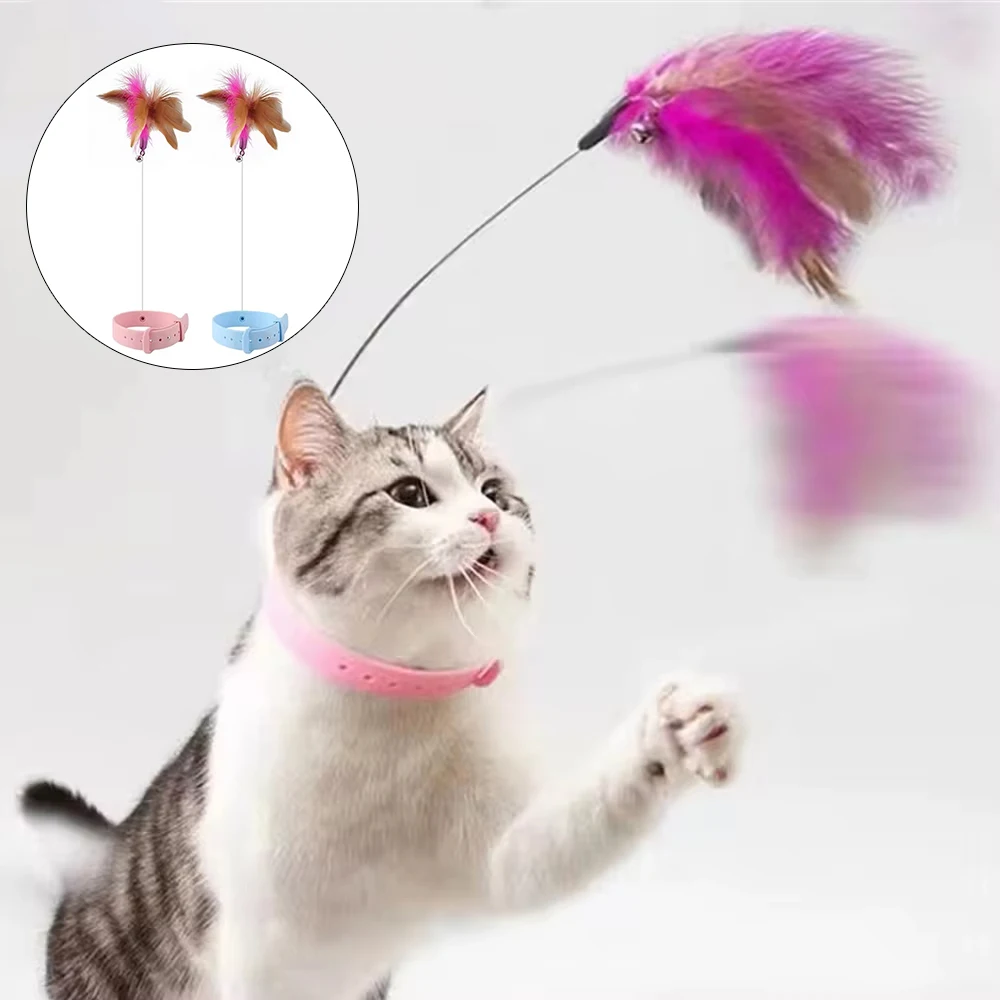 Cat-Collar-Interactive-Toy-Feather-Teasing-Cat-Stick-With-Bell-Cats ...