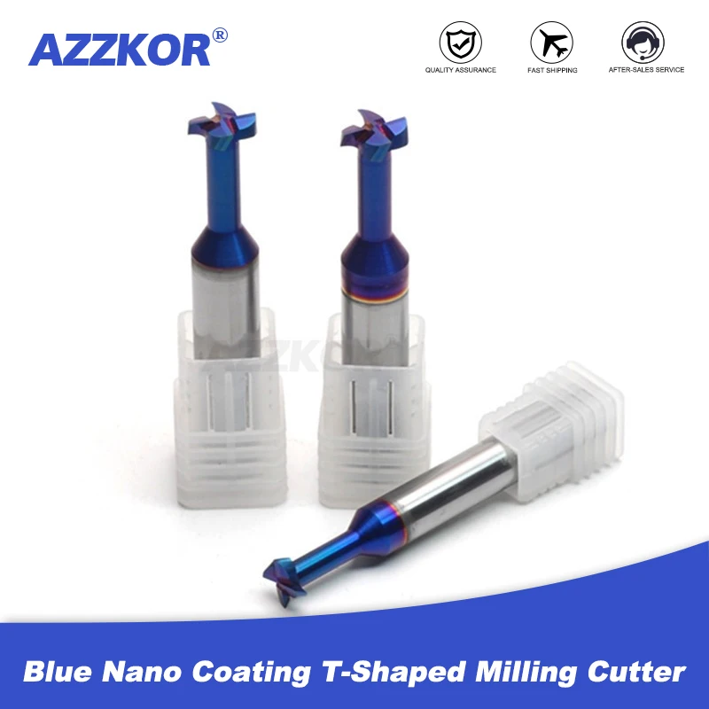 AZZKOR-HRC70-Tungsten-Steel-Carbide-Blue-Nano-Coating-T-Shaped-Milling ...