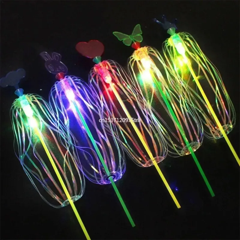 1Pcs Rainbow Magic Stick Wand LED Bubble Flower Colorful Shining Light ...