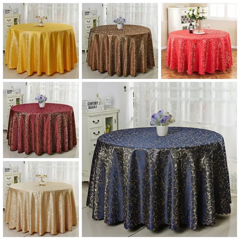 Wedding-Decoration-Table-Cloth-Round-Cover-Jacquard-Damask-Pattern ...