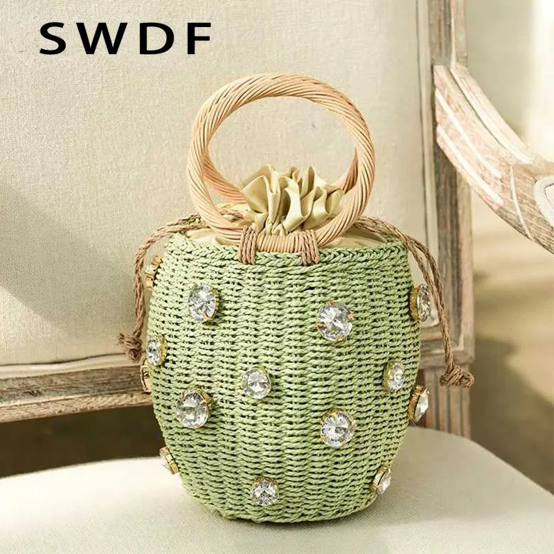 Straw Bag Pearls | Rattan Straw Bag | Rattan Beach Bag | Rattan Pearl ...