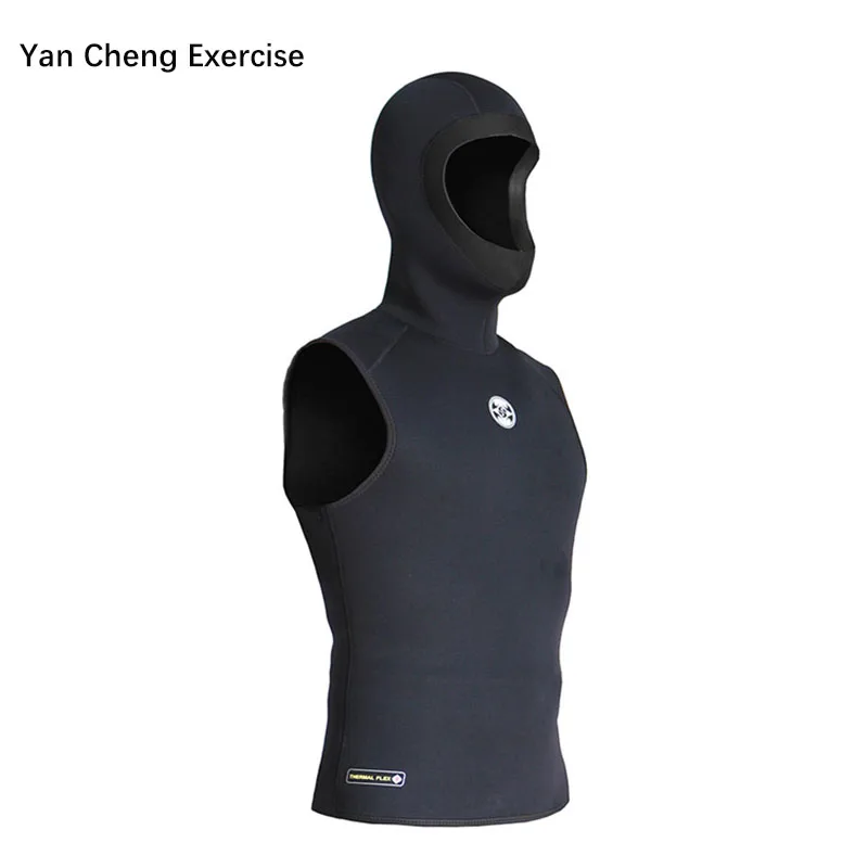 Men-s-Thermal-Diving-Vest-with-Hood-Sleeveless-Surfing-Wetsuit-Split ...